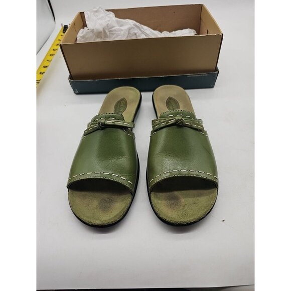 Clarks | Shoes | Clarks Open Toe Slide Sandals Green 75 M Y2k | Poshmark